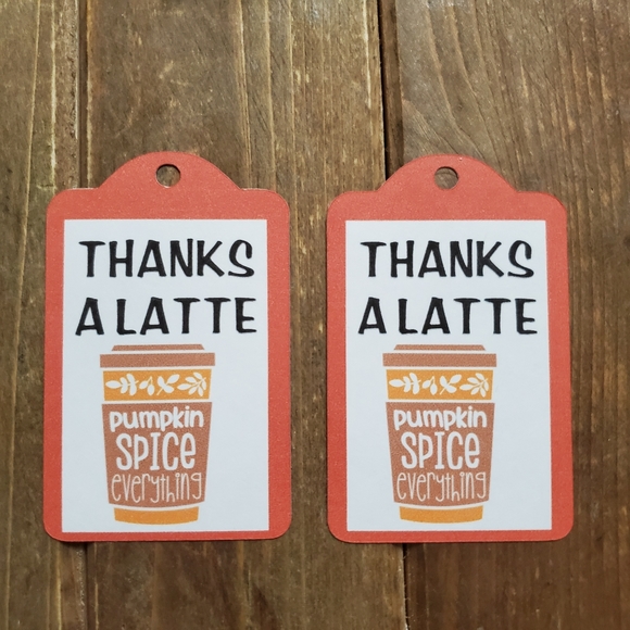 Office | Thank You Tags Thanks A Latte Tag Pumpkin Spice | Poshmark